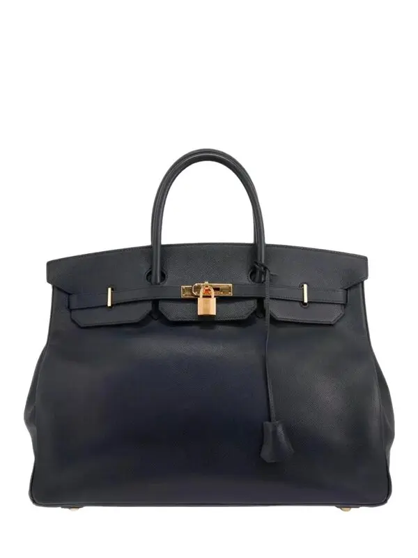 Hermès 1996 40 Birkin Leather Tote Bag - Blue