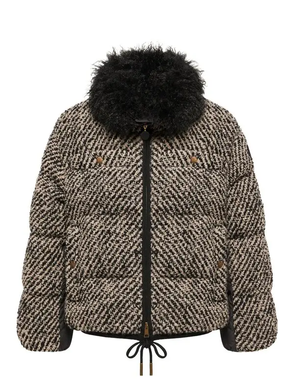 Moncler Dynamique Bouclé Short Down Jacket - Grey