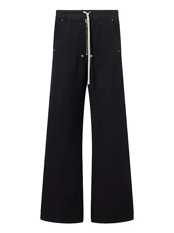 Rick Owens Geth Belas Wide-leg Cotton-blend Trousers - Black