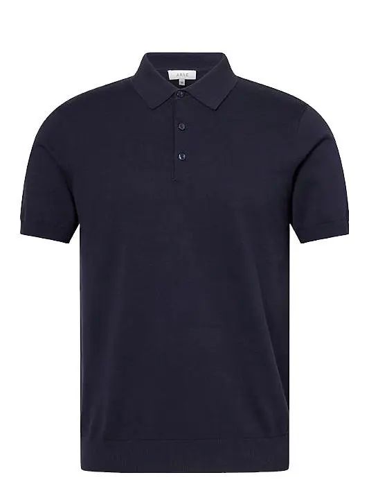 ARNE Ribbed-trim Cotton Polo Shirt Xxl - Navy