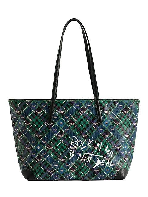 Zadig&Voltaire Z Shopper Punk Check Coated-canvas Tote Bag - Emerald