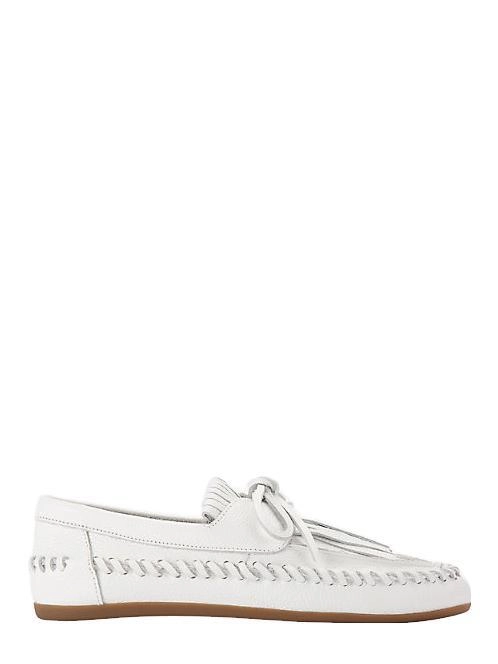 Steve Madden Samual Leather Boat Shoes - White
