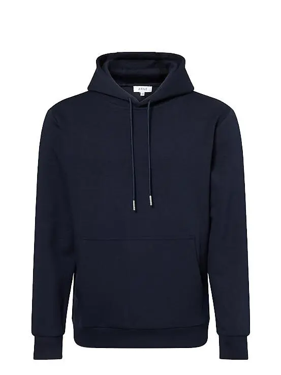 ARNE Interlock Stretch-jersey Hoody - Navy
