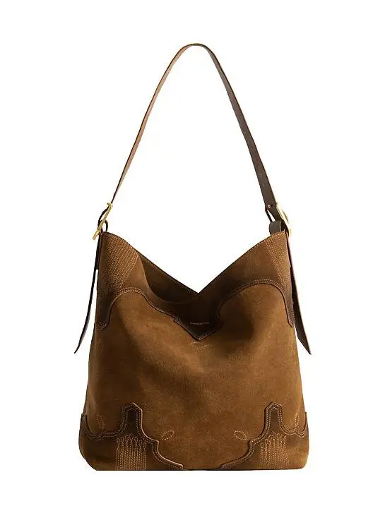 Zadig&Voltaire Jane Hobo Western Used Suede Shoulder Bag - Cognac