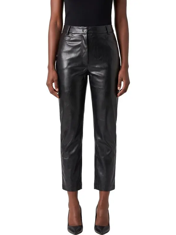 Andamane Mid-rise Cropped Skinny Faux Leather Trousers - Black