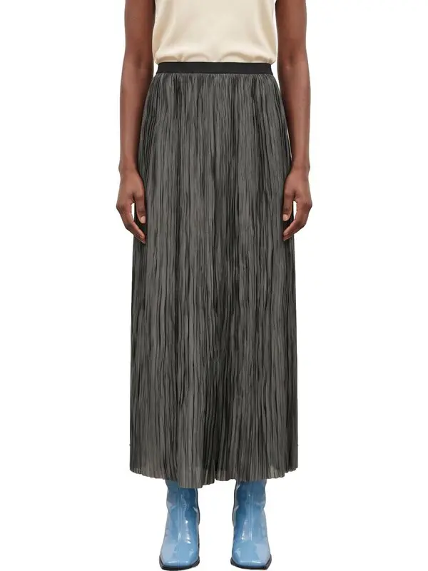 ROBERTO COLLINA High-waisted Pleated Crêpe Midi Skirt - Green