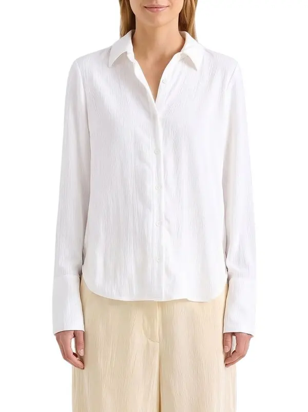 Proenza Schouler Classic Long-sleeve Shirt In Stretch Cotton - White