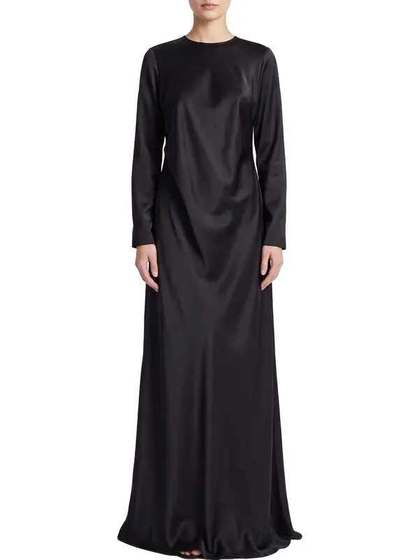 Emporio Armani Long-sleeved Satin Long Evening Tunic - Black