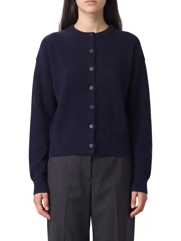 Extreme Cashmere Crew Neck Cardigan In Cashmere Blend With Buttons - Blue