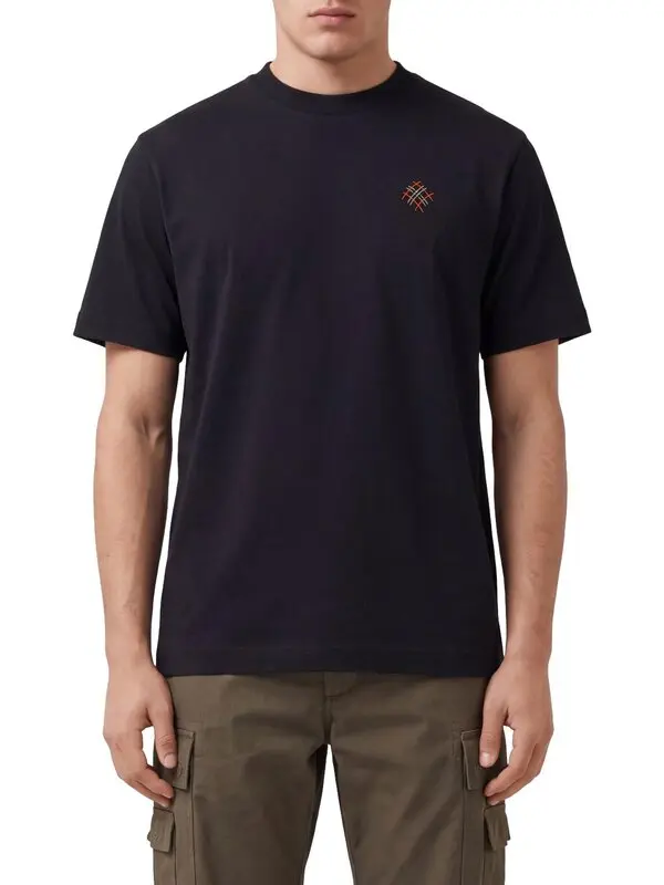 Burberry Crewneck Cotton T-shirt With Equestrian Knight Logo - Black