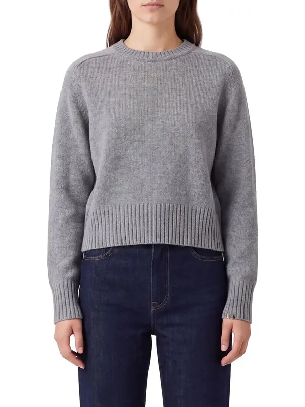 Extreme Cashmere Long-sleeved Crew Neck Jumper In Pure Cashmere - Grey