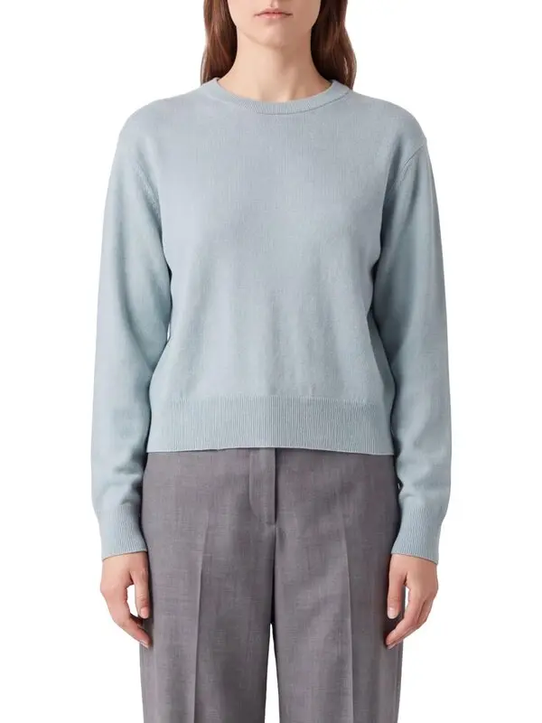 Extreme Cashmere Crew Neck Jumper In Pure Cashmere With Dropped Shoulders - Sky