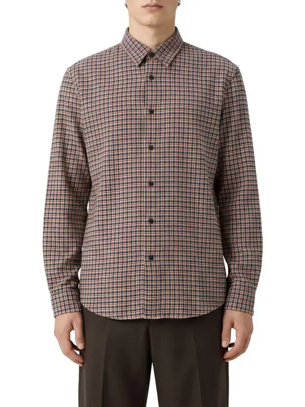 Dries Van Noten Long-sleeved Check Cotton Casual Shirt - Red