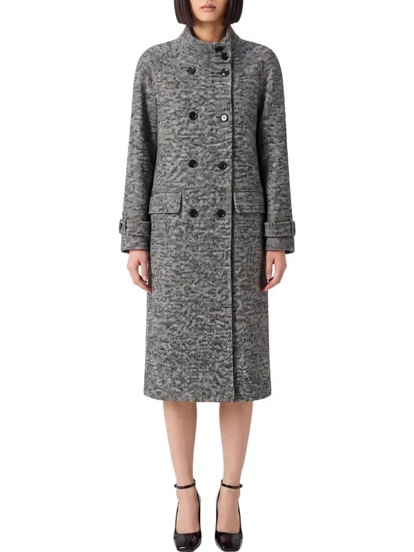 Dolce & Gabbana Long Double-breasted Wool Coat With High Collar And Martingale - Grey