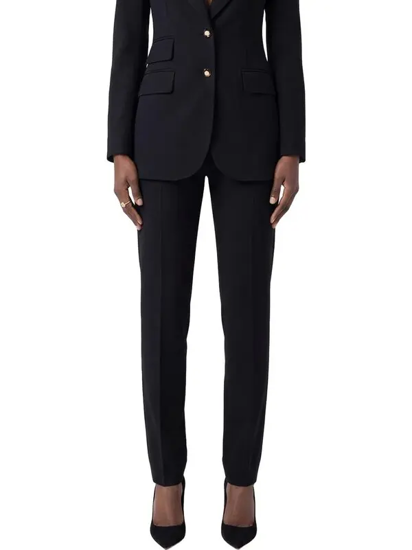 Dolce & Gabbana Tailored Skinny Trousers In Virgin Wool With A Mid-rise Waist - Black