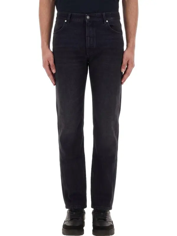 Givenchy Straight-fit Cotton Denim Jeans With Contrast Logo - Black