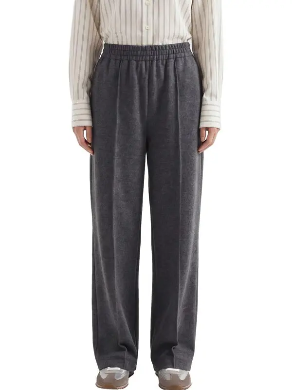 Brunello Cucinelli Wide-leg Cotton-blend Joggers - Grey