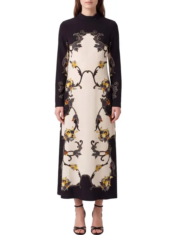 La DoubleJ Halle Long-sleeved Ethnic Print Midi Sheath Dress - Multicolor