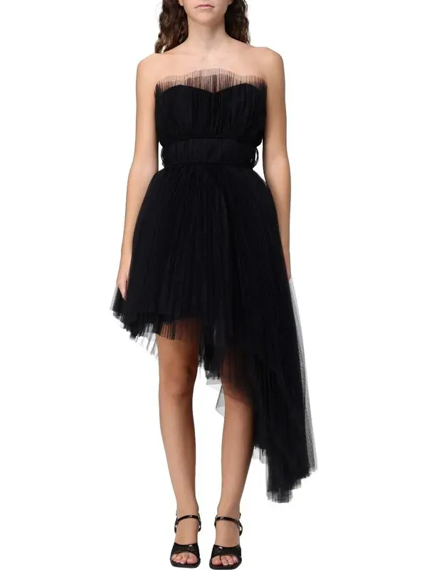 Karl Lagerfeld Off-the-shoulder Asymmetric Tulle Midi Ceremony Dress - Black