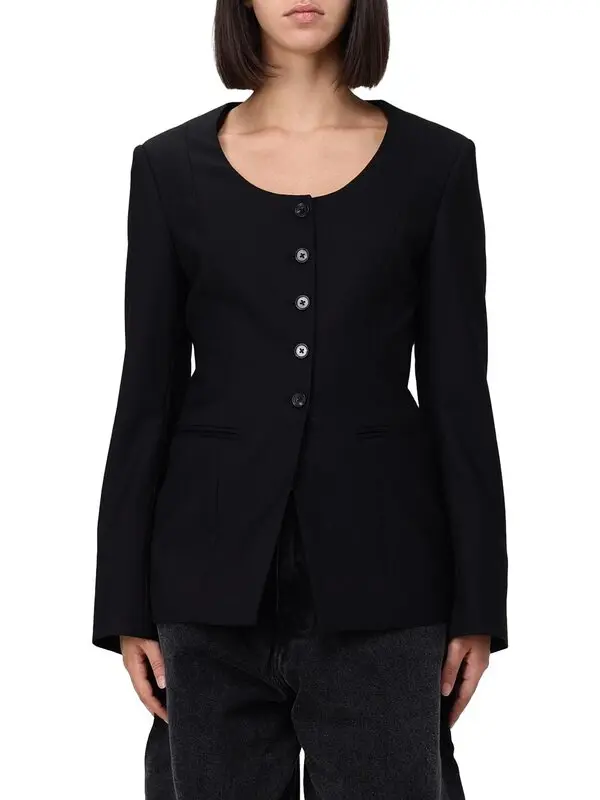 Paul Smith Slim-fit Cropped Wool Blazer With Round Neckline - Black