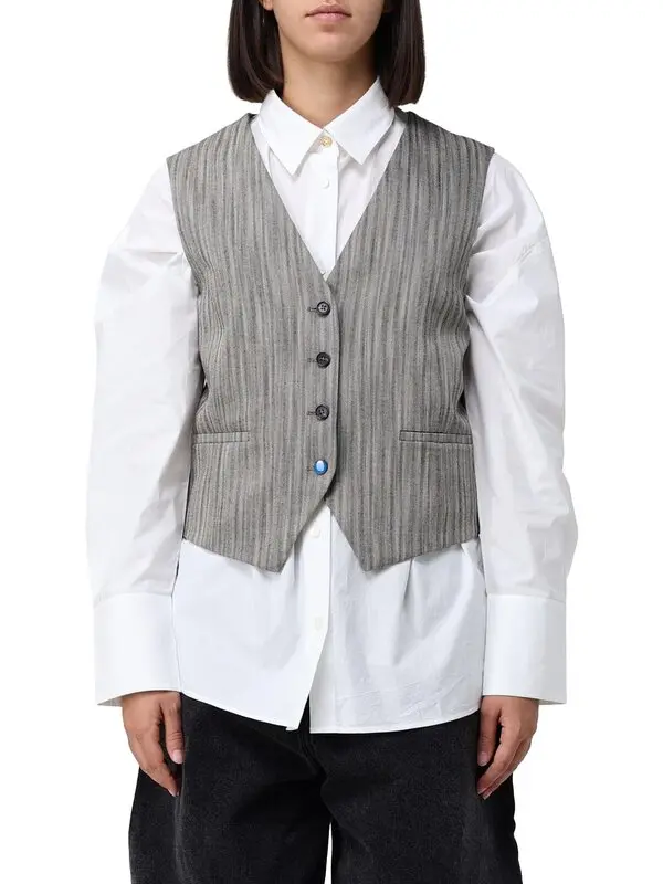 Paul Smith Single-breasted Tailored Waistcoat With Stripes And Polka Dots - Grey