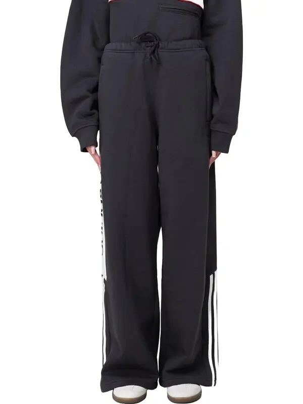 ADIDAS ORIGINALS Wide-leg Jogging Trousers In Cotton Blend With Drawstring - Black