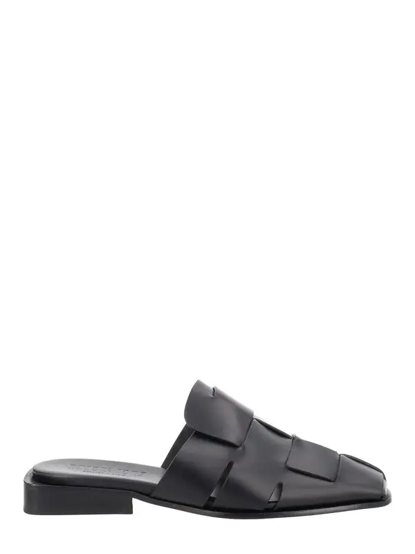 Hereu Mule "coraia" Con Dettaglio Intrecciato - Black