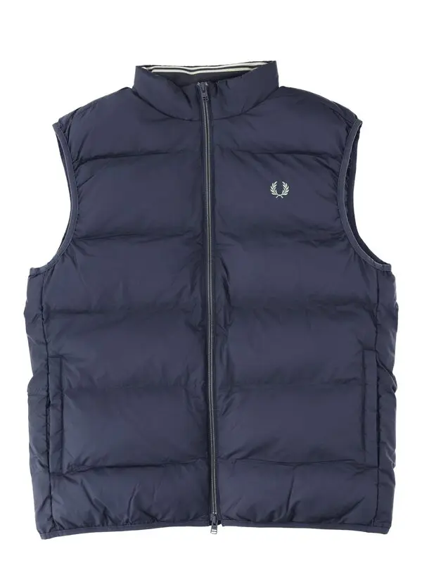 Fred Perry Gilet Trapuntato Con Logo - Blue
