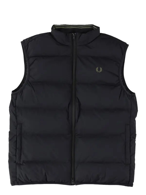 Fred Perry Gilet Trapuntato Con Logo - Black