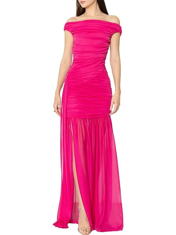 Black Halo Amara Off-the-shoulder Gown - Cerise