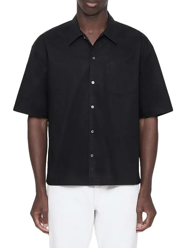 ALLSAINTS Maddox Cotton Pocket Shirt - Black