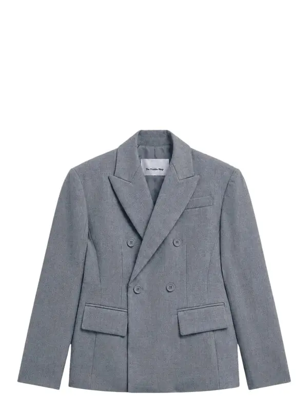 THE FRANKIE SHOP Doyer Double-breasted Wool Blazer With Welt Pockets - Grey