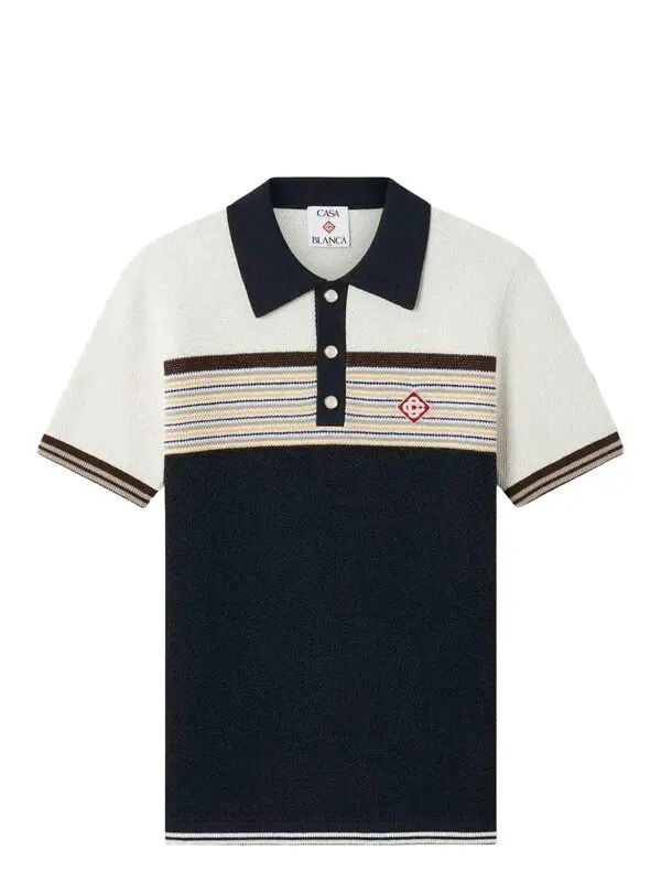 Casablanca Cafe Stripe Polo Shirt - Multi