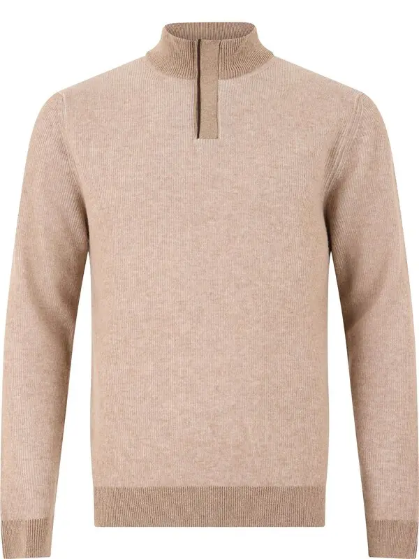 SLOWEAR Inspired Virgin Wool High-collar Sweater - Beige
