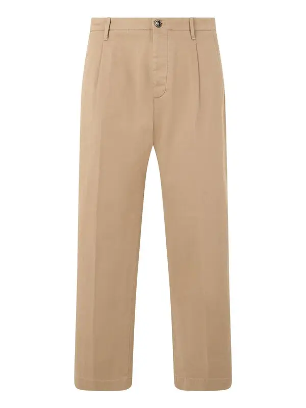 NINE:INTHE:MORNING Straight-cut Wool-blend Trousers With Elastic Waist - Beige