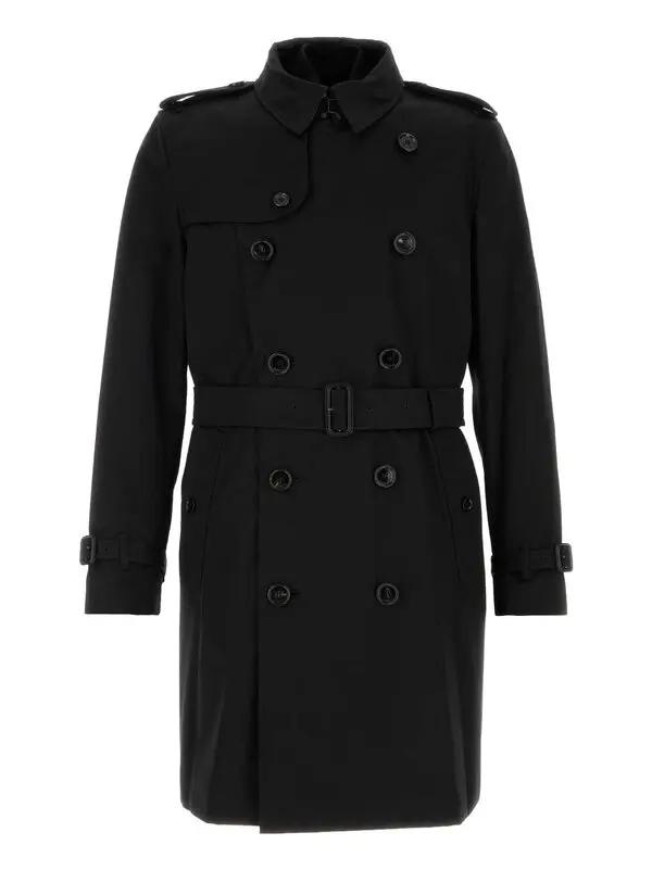 Burberry Gabardine Kensington Trench Jacket - Black