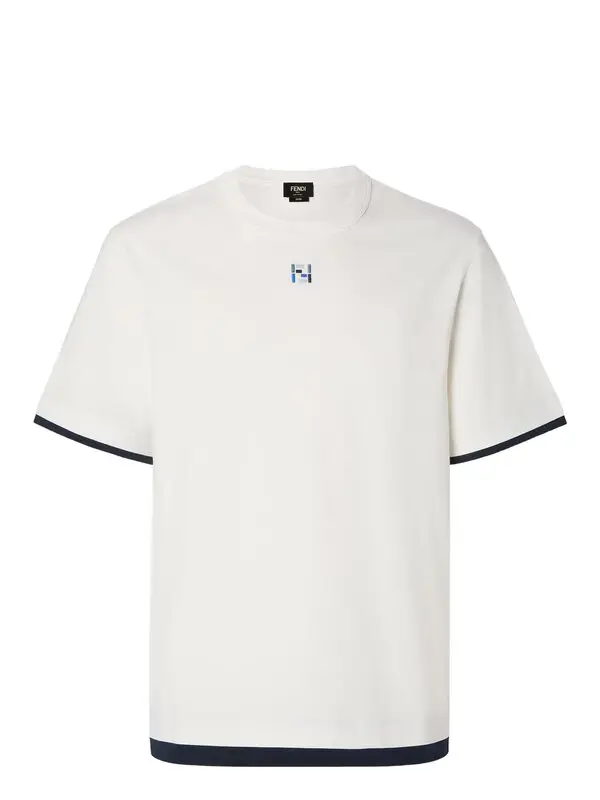 Fendi S Fitted T-shirt Over Light Jersey - Cloudblud