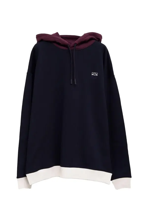 Loewe Oversized Colorblock Hoodie - Darkblue/w