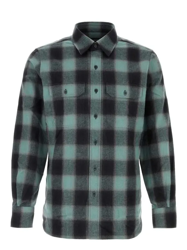TOM FORD Embroidered Flannel Shirt - Checked
