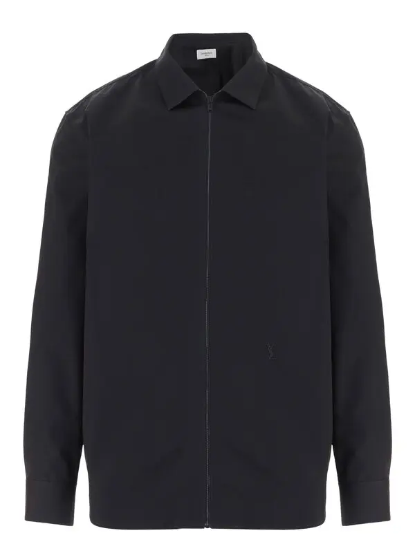 Saint Laurent Slim Zip-up Shirt - Black