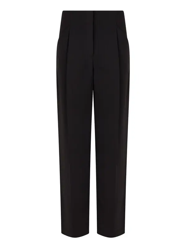 Veronica Beard High-waisted Straight Pants With Side Pockets - Black