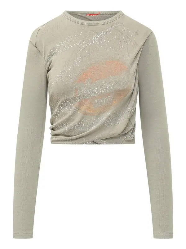 DIESEL® Long Sleeve T-shirt For The Fall Season - Grigio