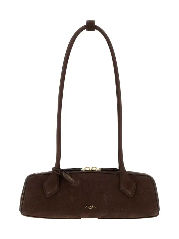 Alaïa Teckel Mini Shoulder Handbag With Golden Metal Finishing - Brown