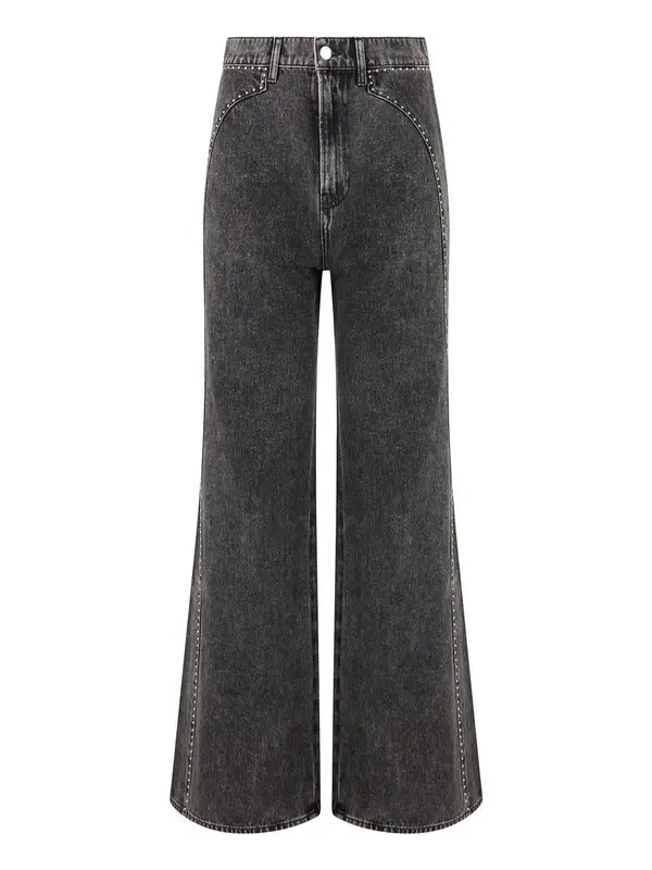 Veronica Beard Flared Jeans With Studs - Grey
