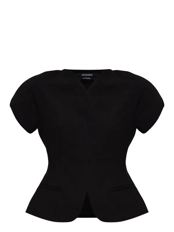 Jacquemus Structured Puff-sleeve Jacket - Black