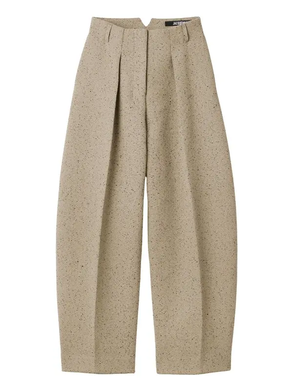 Jacquemus Oval Tailored Trousers With Zip And Button - Beige