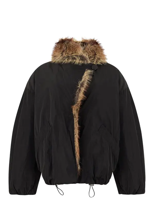 Isabel Marant Étoile Cropped Parka Jacket With Synthetic Fur Lining - Brown