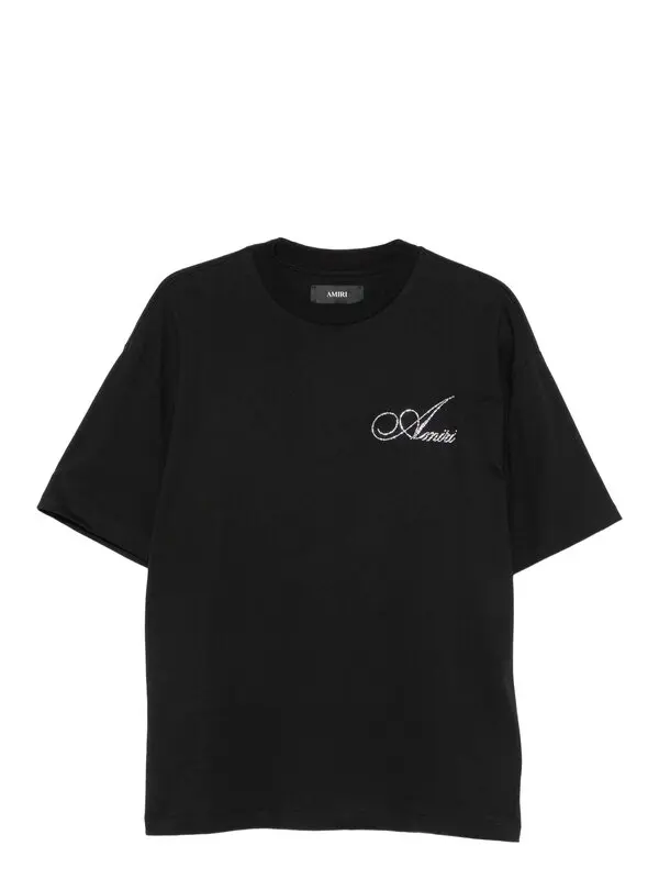 Amiri Cryst Script Logo Lj Skate Tee - Black