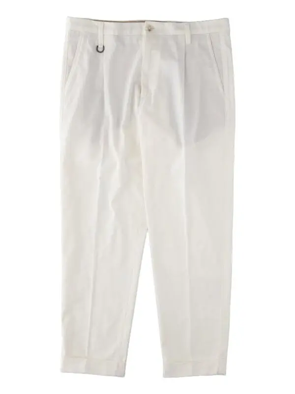 PAOLO PECORA MILANO Stretch Cotton Trousers By - Multicolour