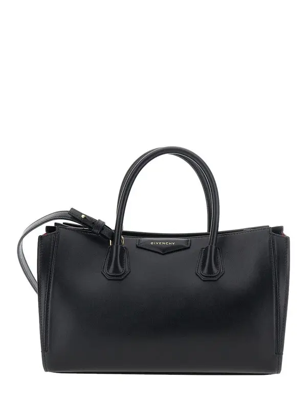 Givenchy Logo-detail Leather Handbag With Zip Closure, Leather Handles, 30 X 20 X 10 Cm - Black